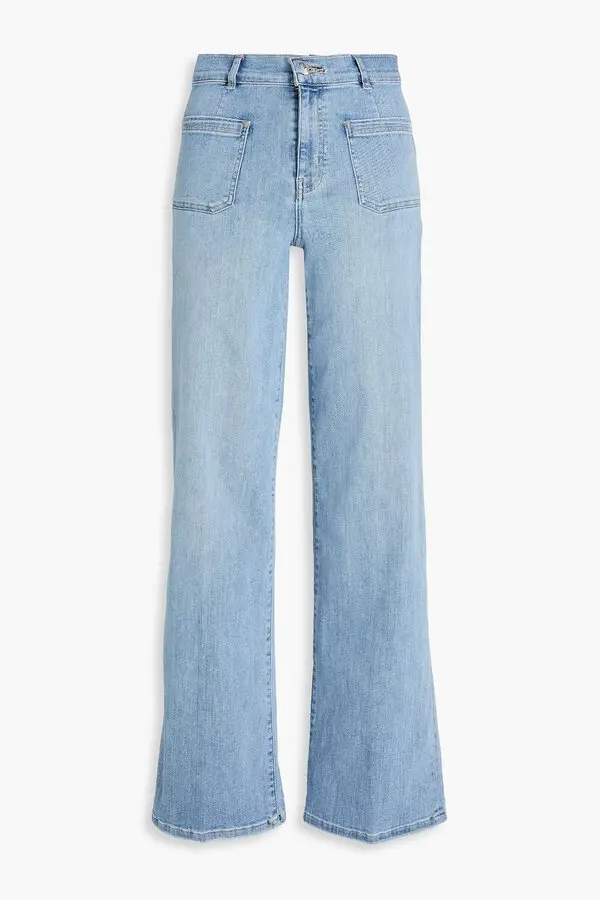 FRAME Le Slim Palazzo High-rise Wide-leg Jeans - Light Denim