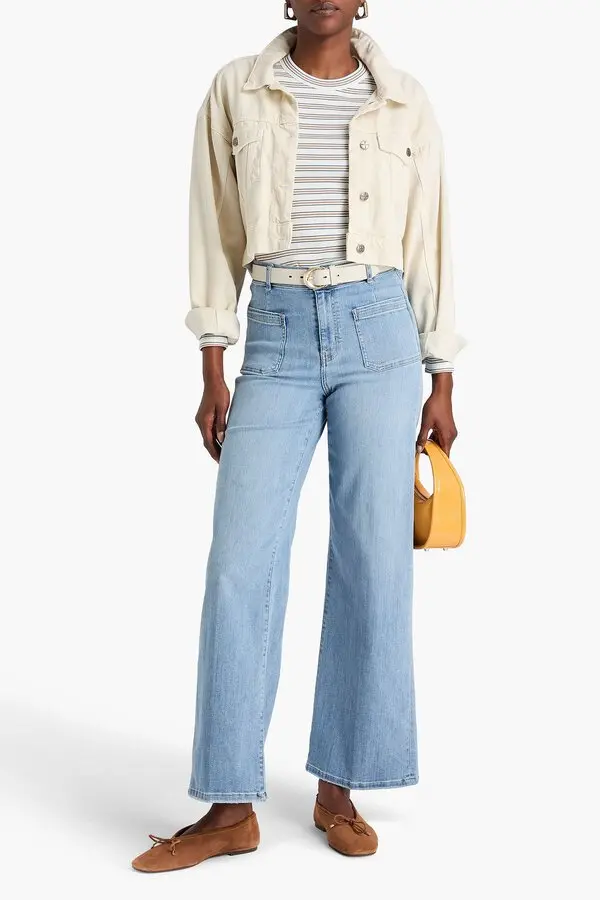 FRAME Le Slim Palazzo High-rise Wide-leg Jeans - Light Denim