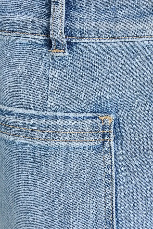 FRAME Le Slim Palazzo High-rise Wide-leg Jeans - Light Denim
