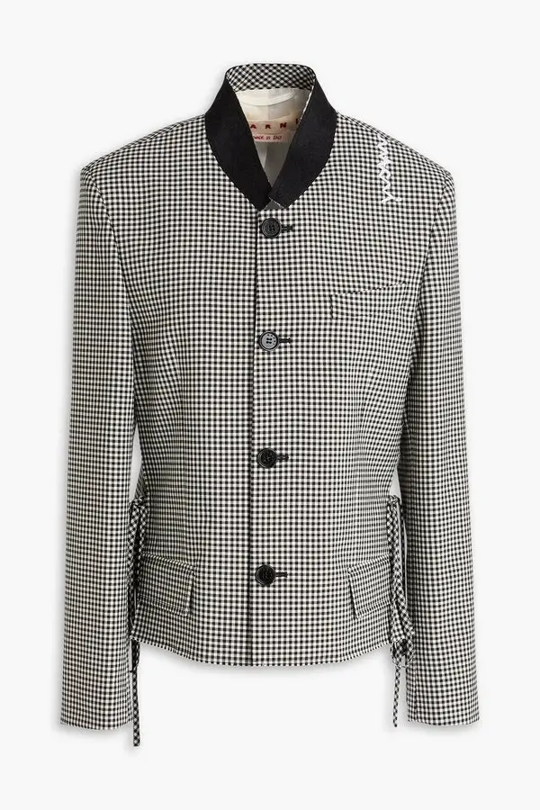 Marni Gingham Jacquard Jacket - Black