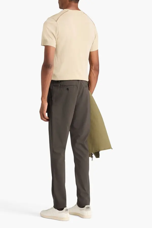 Paige Stafford Slim-fit Herringbone Jacquard Trousers - Army Green