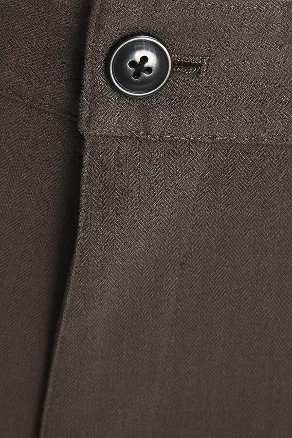 Paige Stafford Slim-fit Herringbone Jacquard Trousers - Army Green