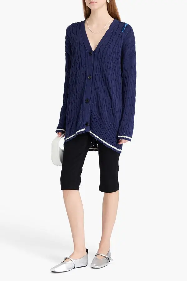 Marni Cable-knit Cotton Cardigan