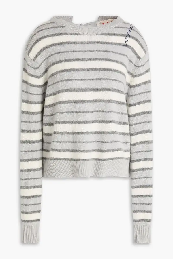 Marni Striped Wool And Cashmere-blend Sweater