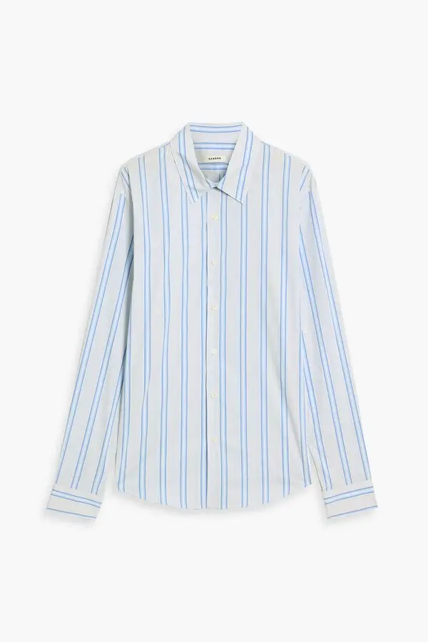Sandro Striped Cottonblend Poplin Shirt - Sky Blue