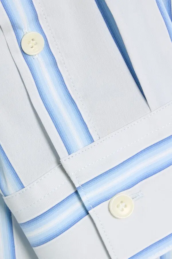 Sandro Striped Cottonblend Poplin Shirt - Sky Blue