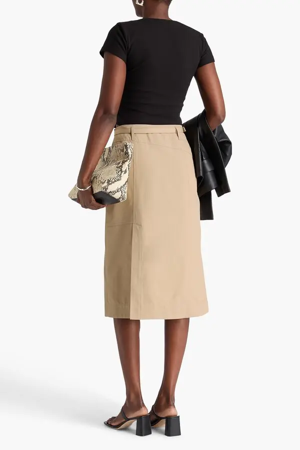 3.1 Phillip Lim Cotton-blend Twill Skirt With Zip Detail