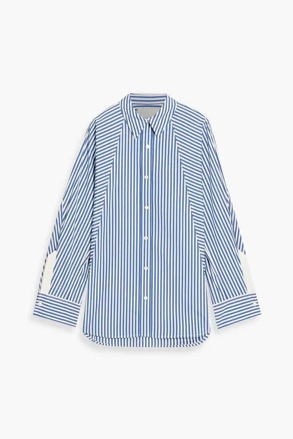 3.1 Phillip Lim Striped Cotton And Silk-blend Poplin Shirt - Blue