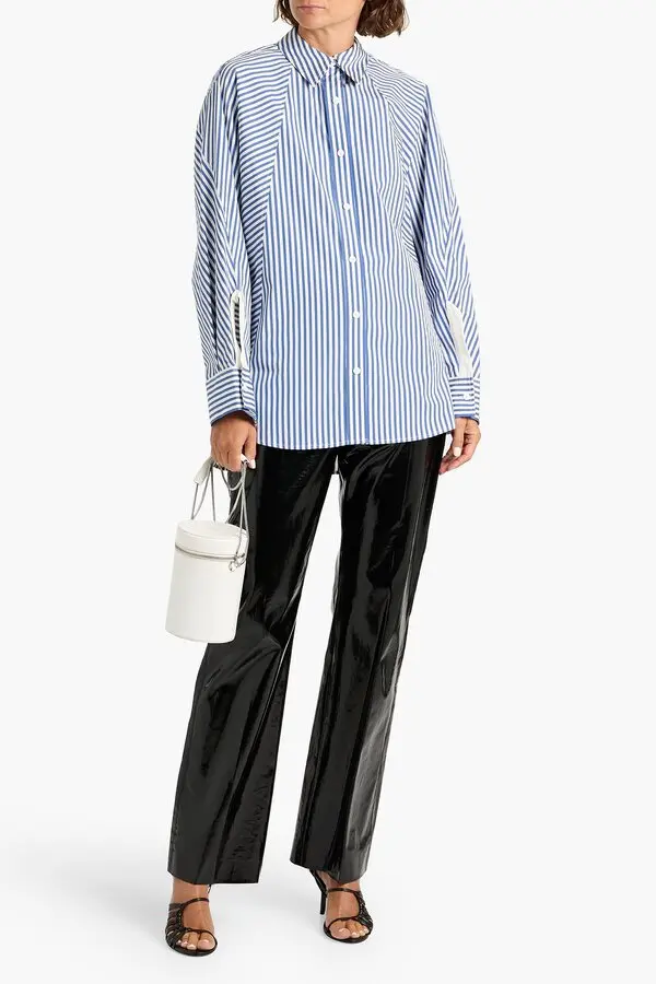 3.1 Phillip Lim Striped Cotton And Silk-blend Poplin Shirt - Blue