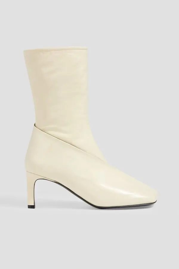 JIL SANDER Leather Ankle Boots - Cream