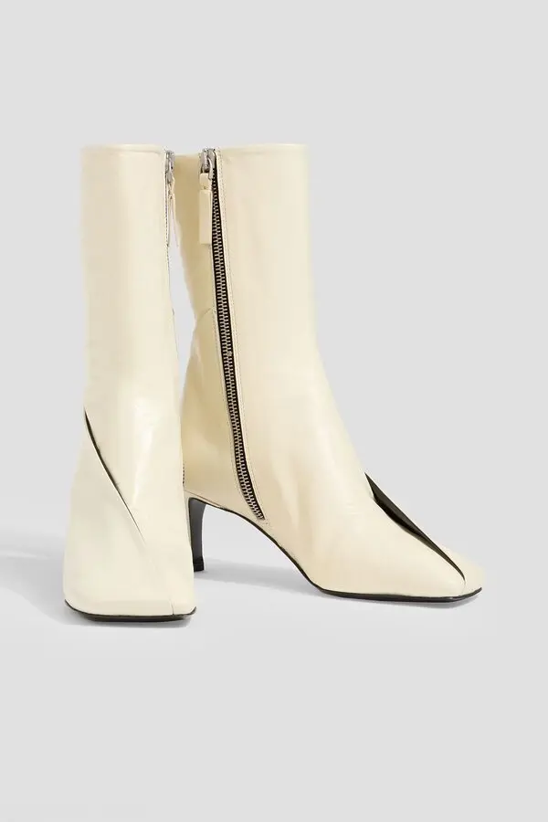 JIL SANDER Leather Ankle Boots - Cream