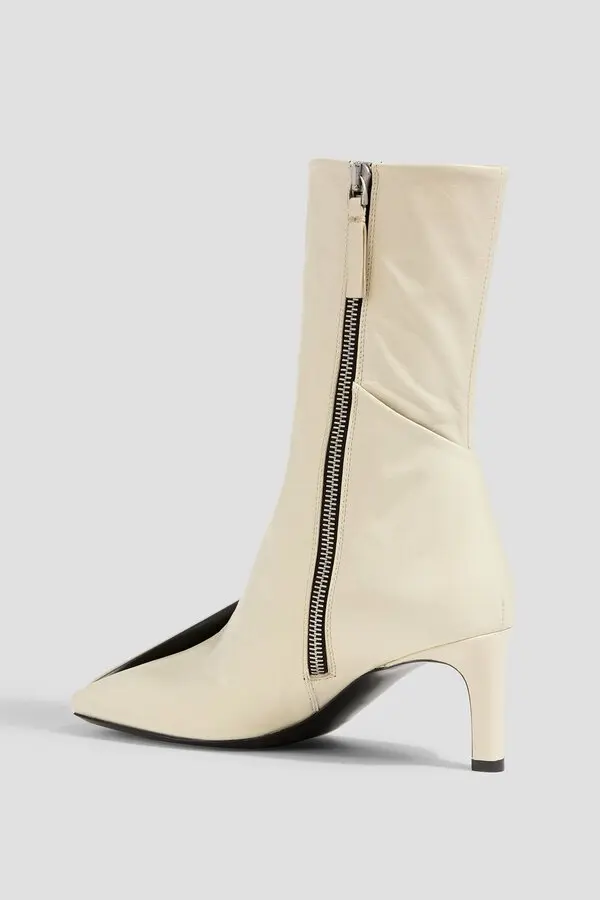 JIL SANDER Leather Ankle Boots - Cream
