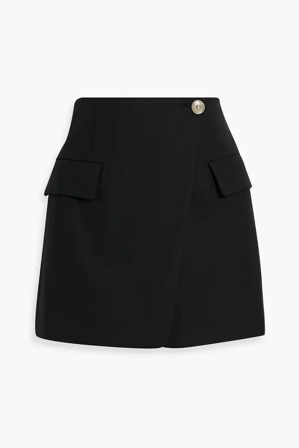 Maje Twill Mini Wrap Skirt