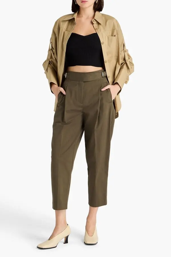 3.1 Phillip Lim Cropped Cotton Tapered Pants