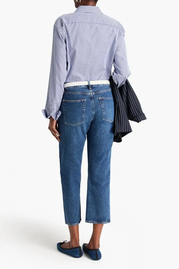 FRAME High-rise Straight-leg Jeans - Mid Denim