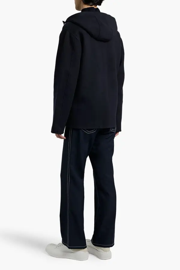 Sandro Wool-blend Felt Hooded Jacket - Midnight Blue
