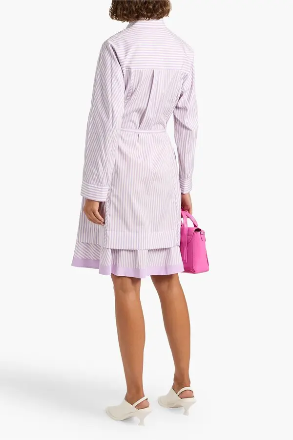 3.1 Phillip Lim シャツワンピース パープル 3.1 Phillip Lim Striped Cotton And Silk-Blend Poplin Shirt Dress