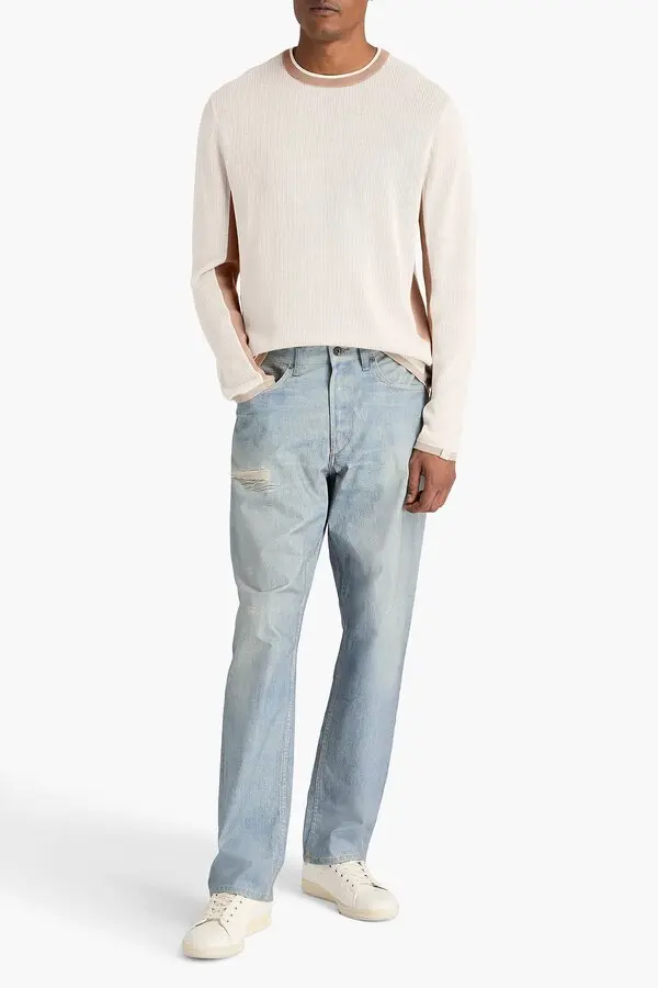 Rag & Bone Harvey Ribbed Cotton-blend Sweater - Ecru