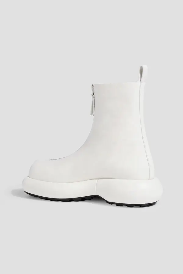 JIL SANDER Leather Ankle Boots