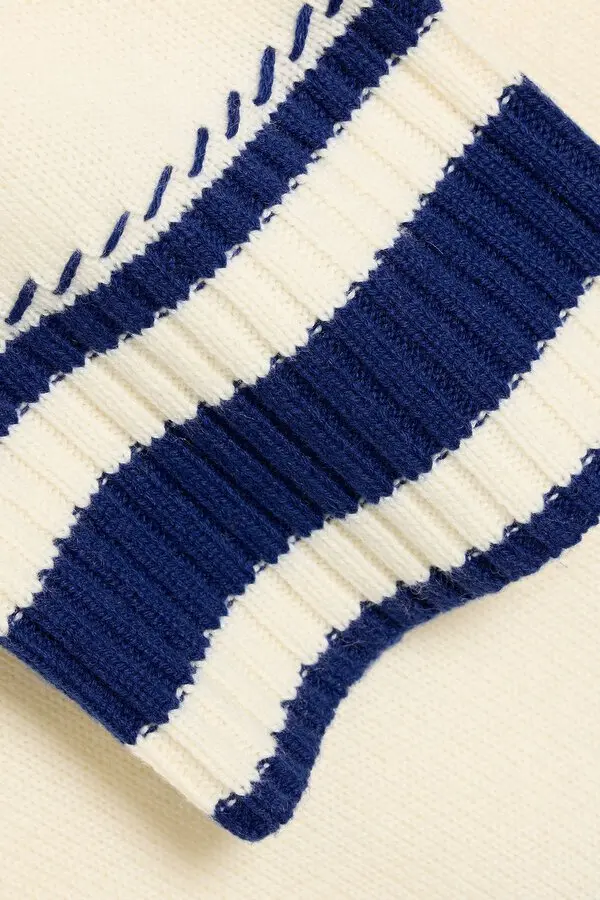 Chinti & Parker Guernsey Striped Wool And Cashmere-blend Sweater - Ivory