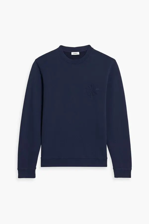 Sandro Embossed Cotton-terry Sweatshirt