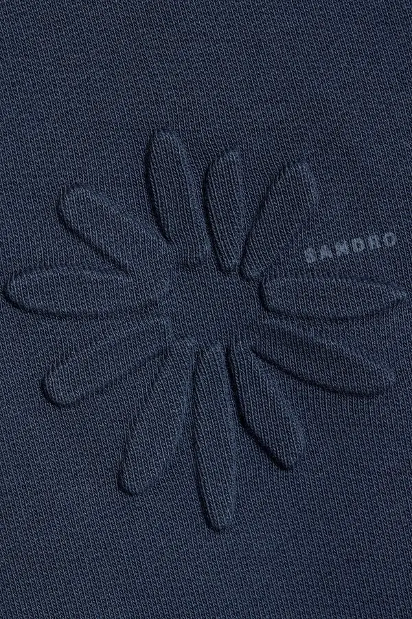 Sandro Embossed Cotton-terry Sweatshirt