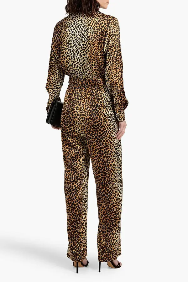 Dolce & Gabbana Leopard-print Silk-blend Satin Jumpsuit