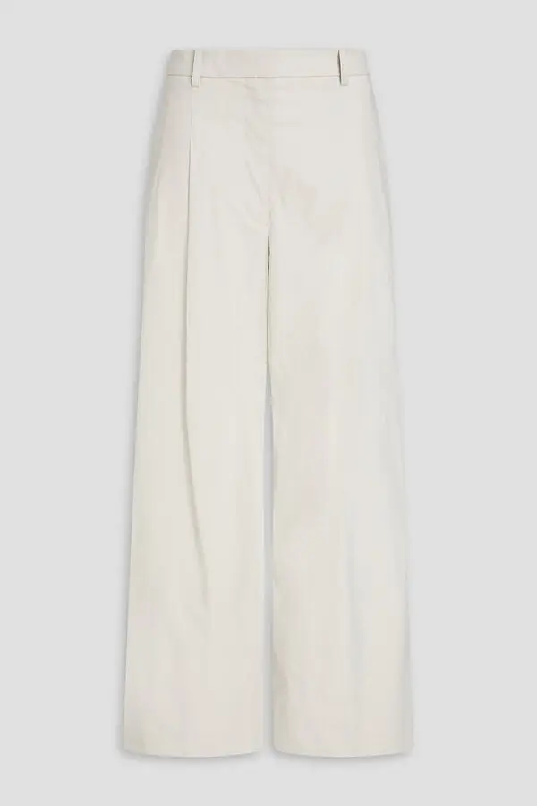 3.1 Phillip Lim Cotton-blend Canvas Wide-leg Pants - Off-white