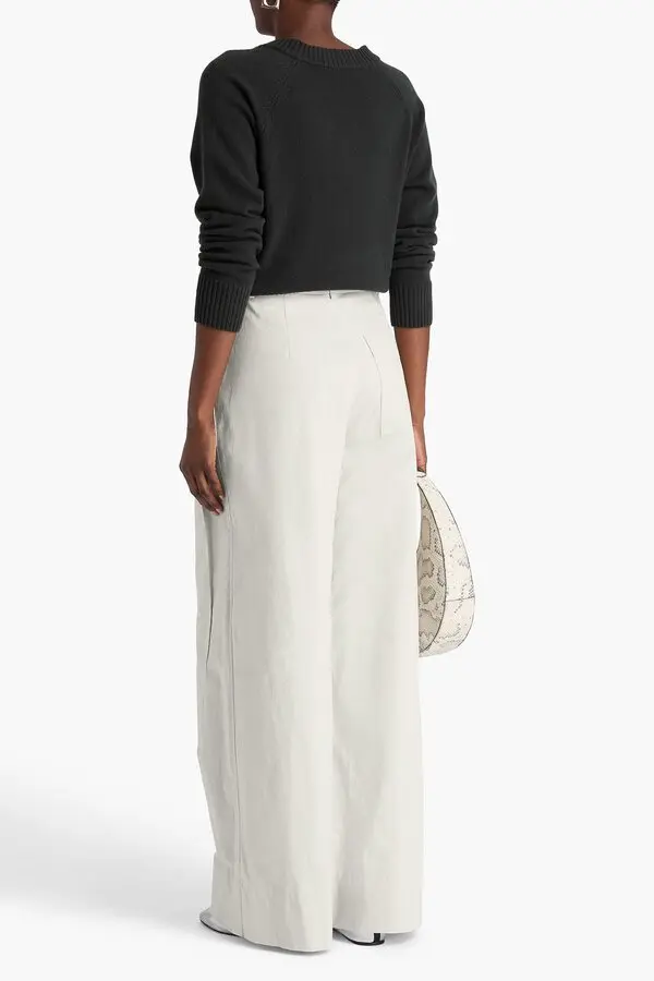 3.1 Phillip Lim Cotton-blend Canvas Wide-leg Pants - Off-white