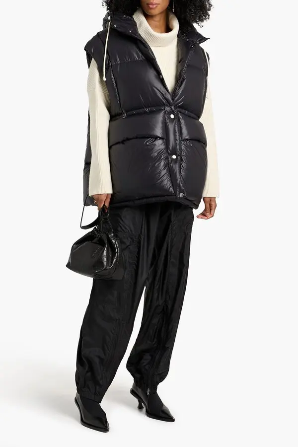 JIL SANDER Quilted Shell Hooded Down Vest