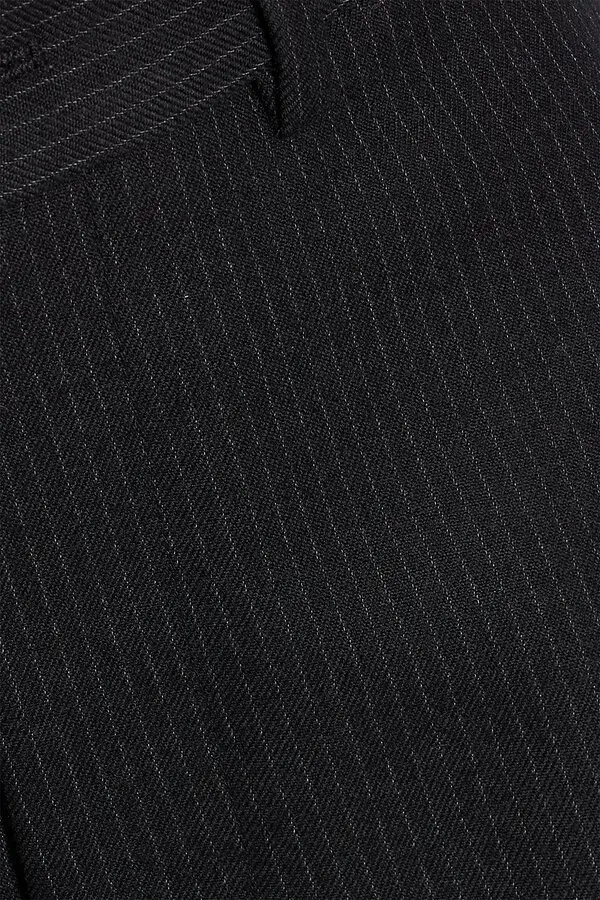 NILI LOTAN Johan Pinstriped Wool-twill Pants - Black