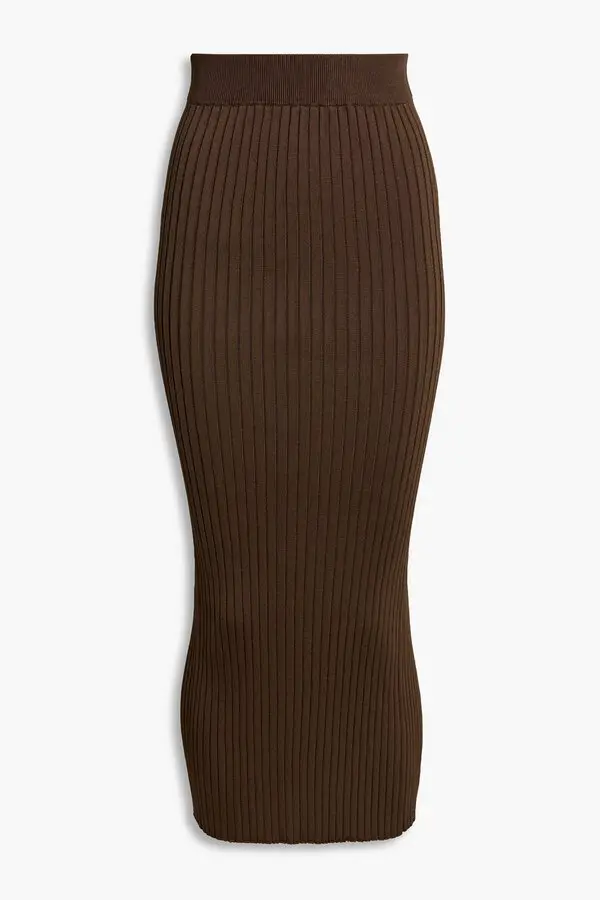 JIL SANDER Ribbed-knit Midi Pencil Skirt