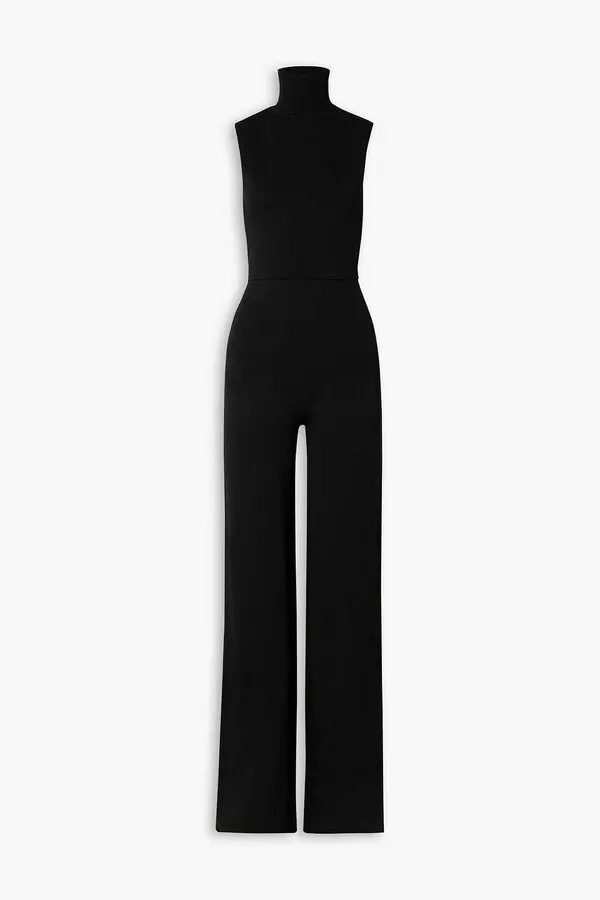 Gauge81 Gijon Open-back Knitted Turtleneck Jumpsuit - Black
