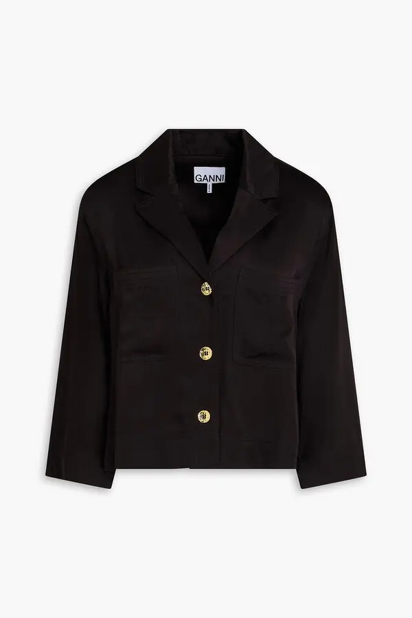 GANNI Cupro And Ecovero™-blend Satin Shirt