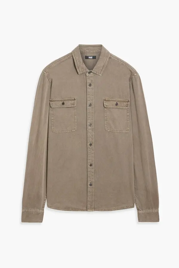 Paige Martin Cotton And Modalblend Twill Shirt - Taupe