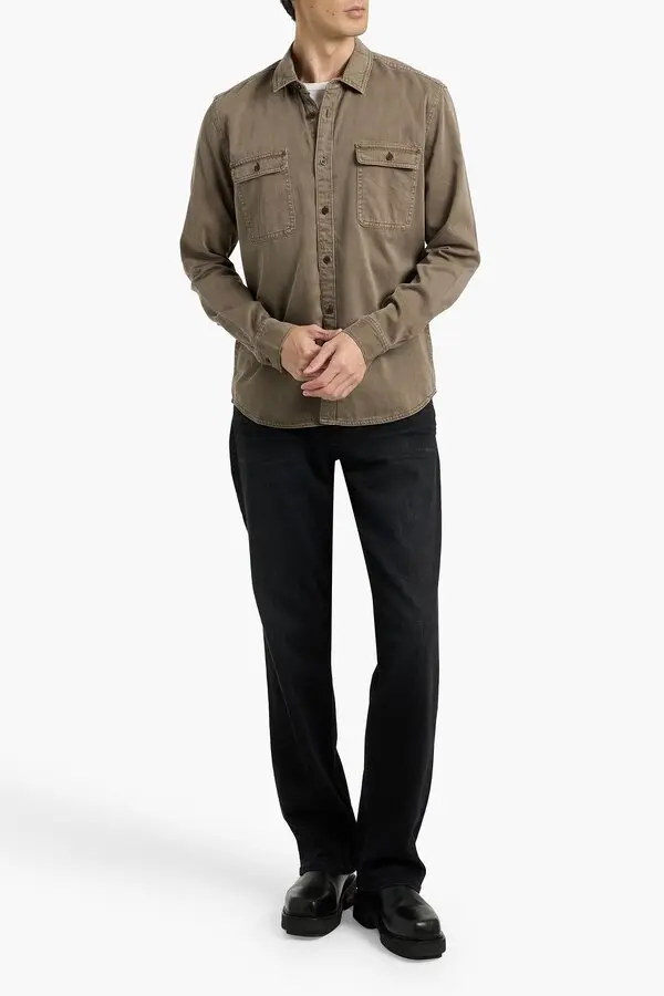 Paige Martin Cotton And Modalblend Twill Shirt - Taupe