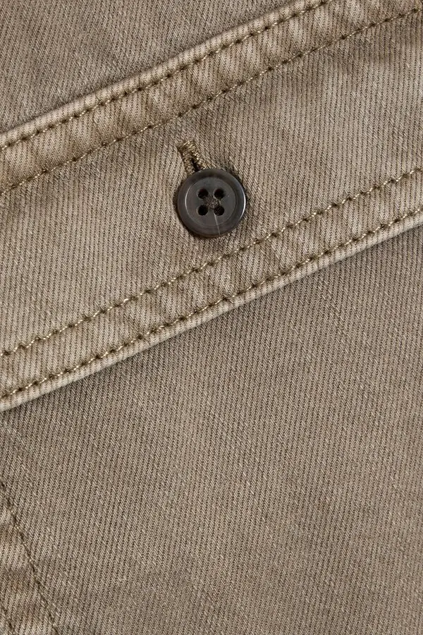 Paige Martin Cotton And Modalblend Twill Shirt - Taupe
