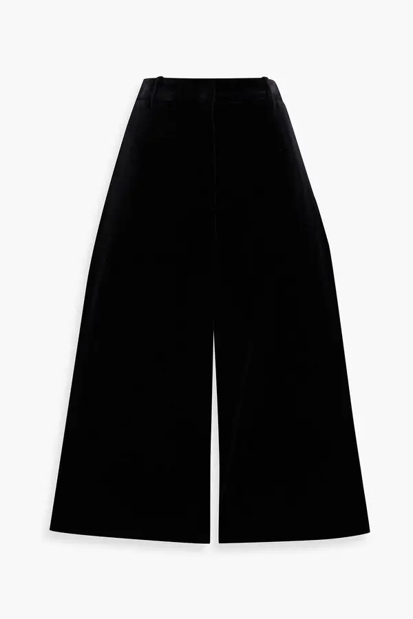 NILI LOTAN Idris Cotton-blend Velvet Culottes