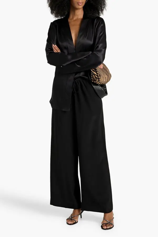 NILI LOTAN Adriel Silk-crepe Wide-leg Pants