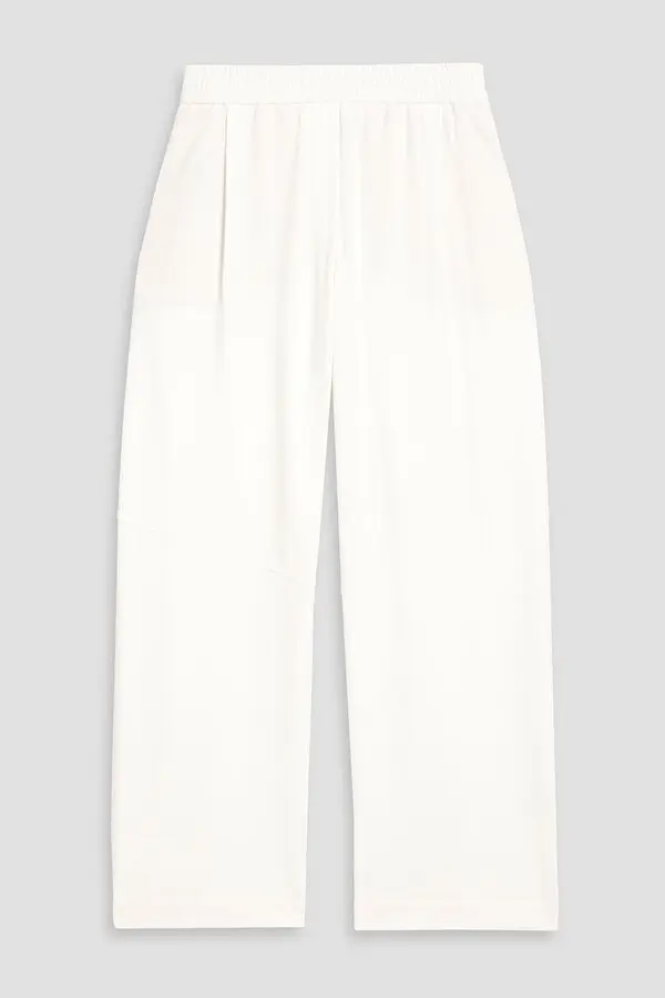 Brunello Cucinelli Cotton-blend Jersey Wide-leg Pants - Ivory