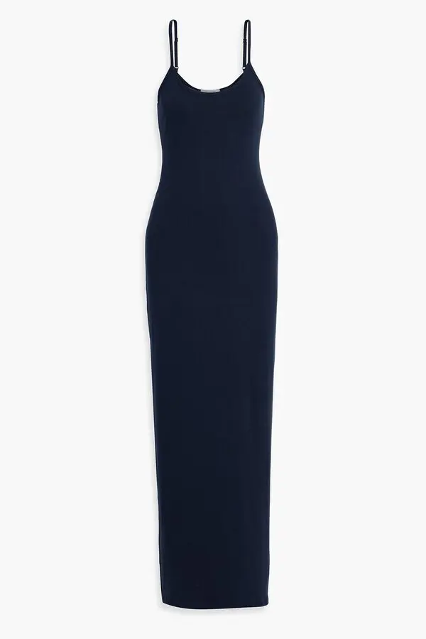 NILI LOTAN Judy Cotton-jersey Maxi Dress - Navy