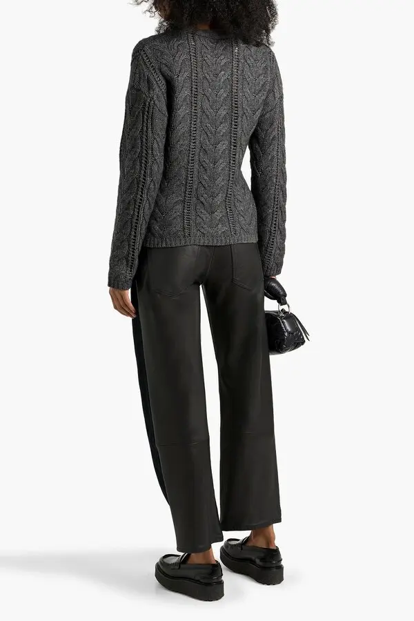 Naadam Cable-knit Wool And Cashmere-blend Cardigan - Anthracite