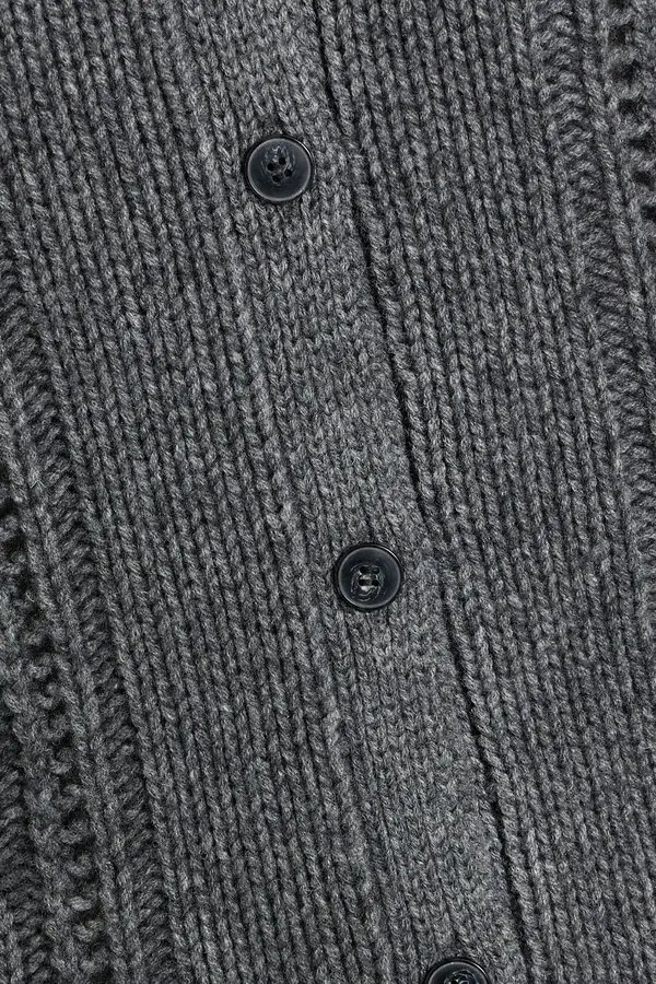 Naadam Cable-knit Wool And Cashmere-blend Cardigan - Anthracite