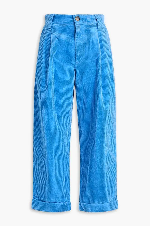 GANNI Cotton-blend Corduroy Wide-leg Pants
