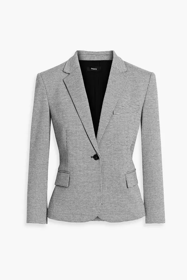 Theory Houndstooth Jacquard-knit Blazer