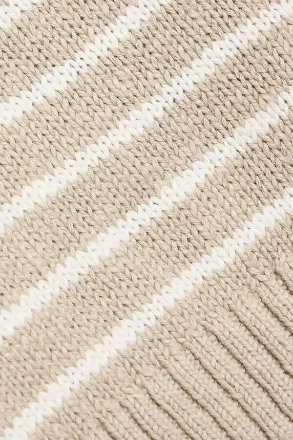 ALEX MILL Harbor Striped Cotton Sweater - Beige