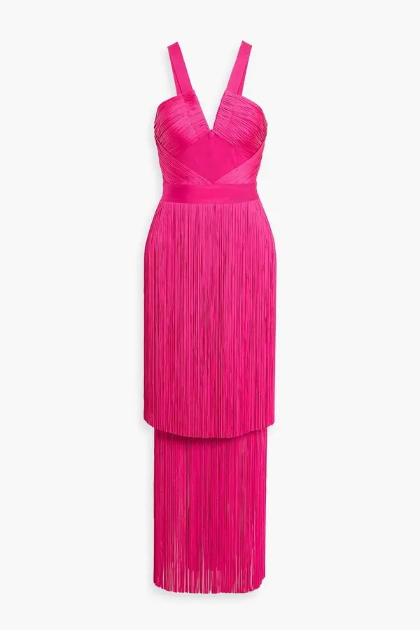 Herve Leger Margaret Fringed Bandage Gown