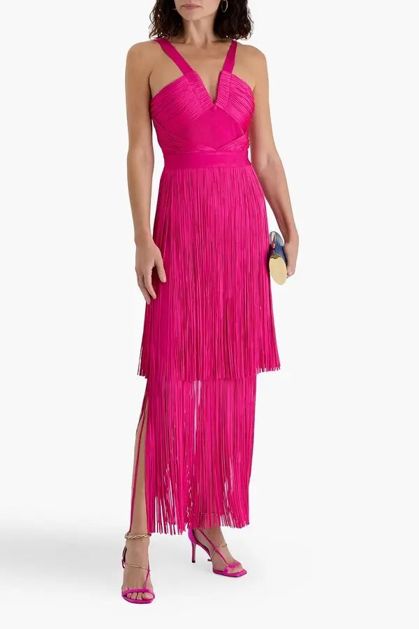 Herve Leger Margaret Fringed Bandage Gown