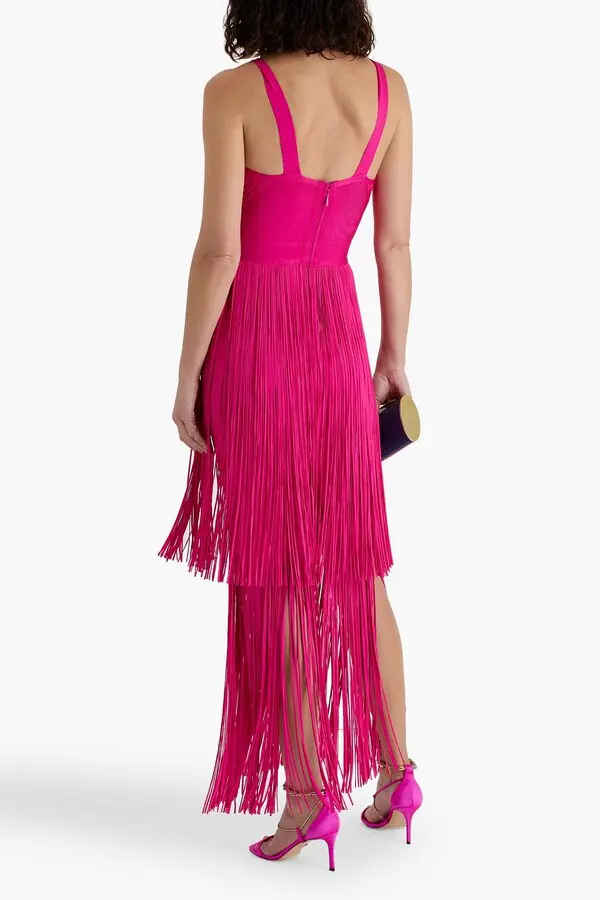 Herve Leger Margaret Fringed Bandage Gown