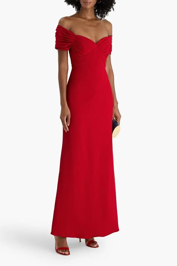 strapless open back dress Dark Red Slit Long Prom Dresses with Off the Shoulder Evening Party Go –  Siaoryne